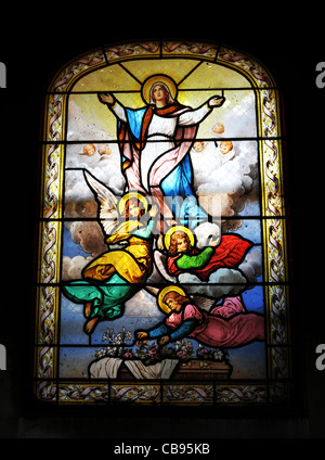 Hope and resurrection, detail of stained glass window by Sieger Koder ...