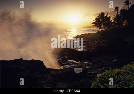 Hawaii, Kauai, Poipu Oceanscape at sunset Stock Photo - Alamy