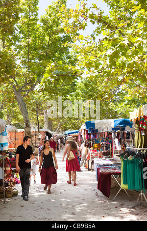 Open air sunday market St Chinian France Stock Photo - Alamy
