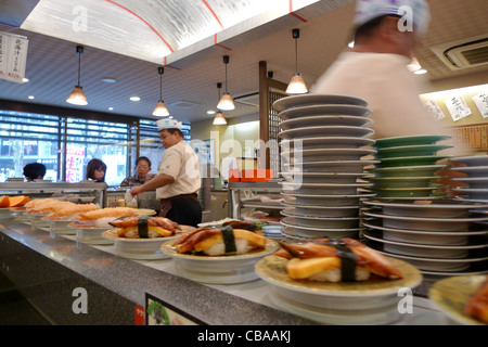 Heirokuzushi carousel sushi shop restaurant in Omotesando, in Tokyo ...