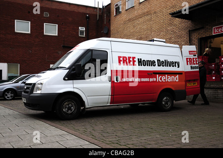 An Iceland supermarket home delivery van in Knightsbridge, London Stock ...
