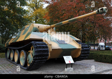 GERMAN WORLD WAR TWO PANTHER TANK AT HOUFFALIZE. ARDENNES. BELGIUM ...