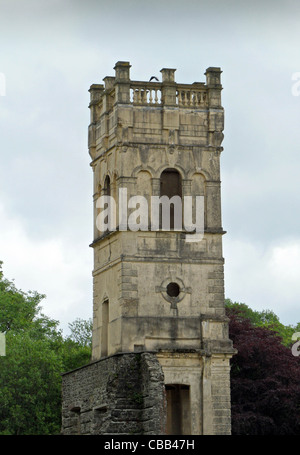 The Italian style tower at Pantglas Hall in Carmarthenshire, South West ...