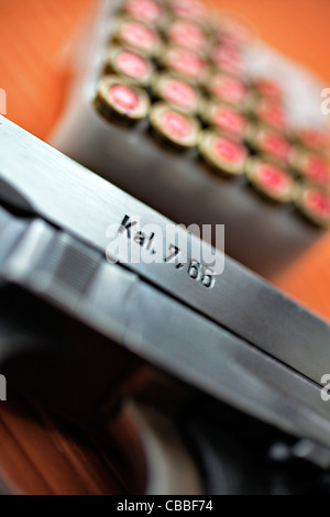 Gun, pistol, caliber, calibre, gauge 7,65, bullets. (CTK Photo/Josef ...