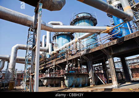 Production of Sulfuric acid (H2SO4) and Oleum at the chemical factory ...