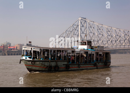 India, West Bengal, Kolkata, Armenian Ghat, Hooghly river ferries ...