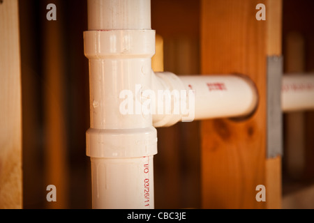 PVC Pipe Plumbing System In New Home Construction Stock Photo - Alamy