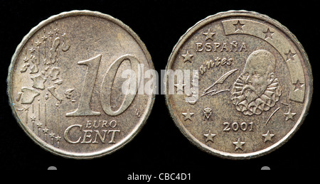 A Spanish euro 10 cent coin on a white background Stock Photo - Alamy