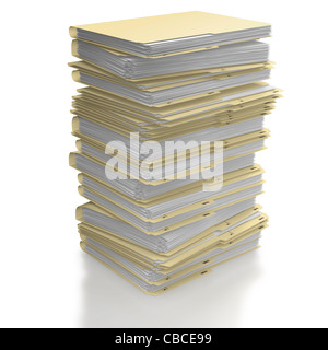 Stack of manila office folders or files on white background Stock Photo ...