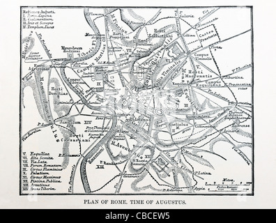 Map with Plan of Ancient Rome. This plan from 1876 shows: Augustan ...