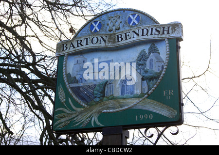 Village sign for Barton Bendish Norfolk UK Stock Photo - Alamy