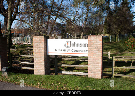 SC Johnson sign at their Frimley Green 66 acre factory Stock Photo - Alamy
