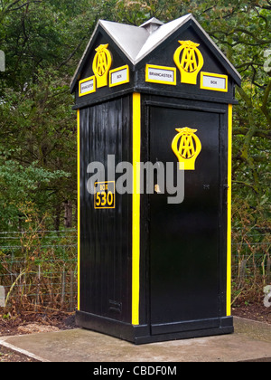 An old AA telephone box on the outskirts of Aysgarth and has now become ...
