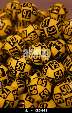 Lottery balls used for game Sportka of Sazka lottery company, pictured ...