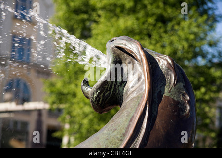 Water-spouting sea lion, a detail of Havis Amanda sculpture, in ...