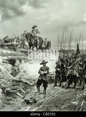 Oliver Cromwell at the Battle of Marston Moor, 2 July 1644, during the ...