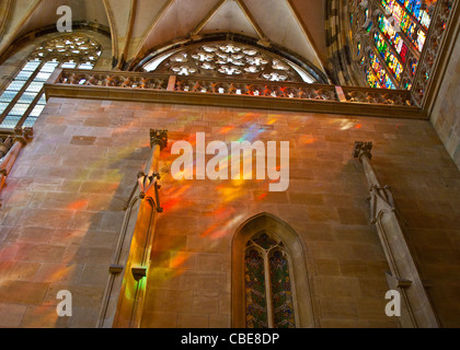 light falling through a stain glass window of a church Stock Photo - Alamy