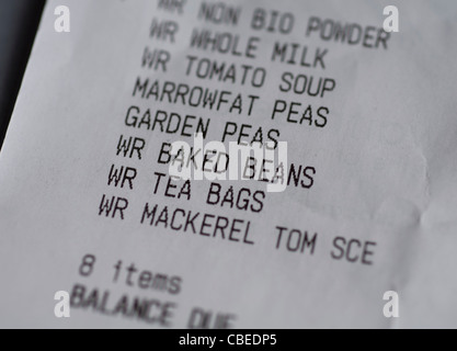 Waitrose supermarket till receipt Stock Photo - Alamy