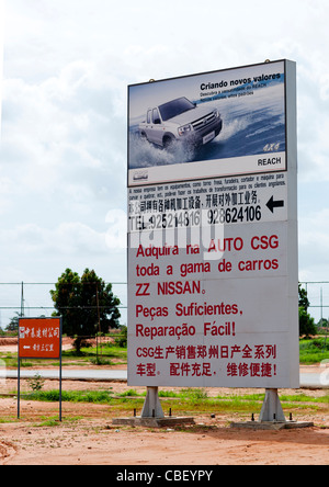 Road Sign Indicating Chinese Companies, Luanda, Angola Stock Photo - Alamy