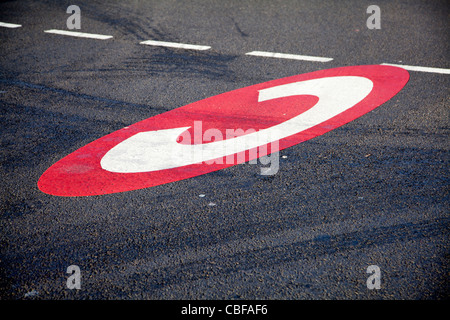 Congestion charge zone road markings and signs in London Stock Photo ...