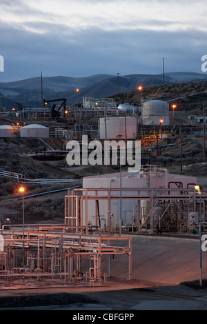 An oil holding and processing facility on the Midway-Sunset oil field ...