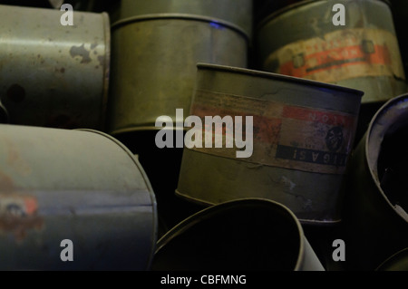 Zyklon B canisters used in the Auschwitz WWII nazi concentration camp's ...