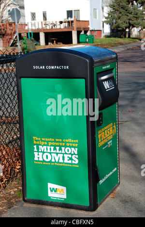 BigBelly solar powered trash compactor solar charged battery compacts ...