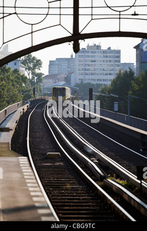 S-bahn train arriving to a station in Berlin Stock Photo - Alamy