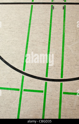 Indoor soccer sports hall. Football futsal player, ball, futsal floor ...