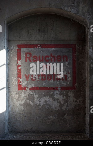 No smoking (on an old abandoned factory site Stock Photo - Alamy