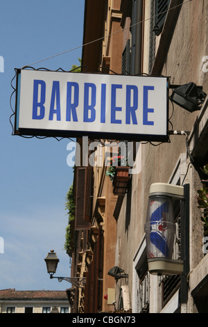 Barber in shop Rome Italy Europe Stock Photo - Alamy