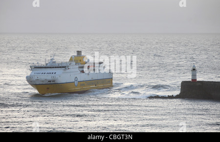 Transmanche Ferries 'Seven Sisters' enters Newhaven Harbour from Dieppe ...