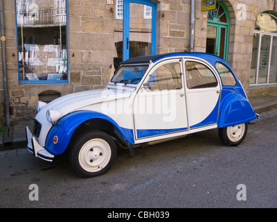 Traditional French Citroen Deux Chevaux 2CV cars at Angles Sur Stock ...