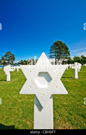 Normandy,France. The tombstone of the Jewish soldier Jerome Shapiro at ...