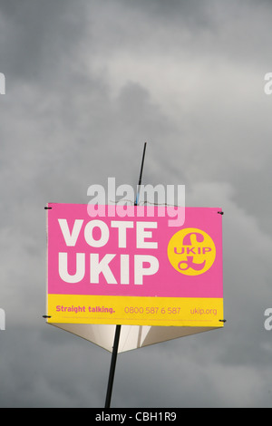 UKIP political party banner and dark sky Stock Photo - Alamy