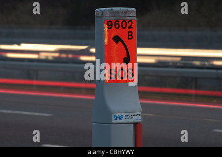 UK Motorway SOS Emergency Phone Hard Shoulder Stock Photo - Alamy