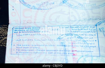 dubai, passport official entry stamp Stock Photo - Alamy