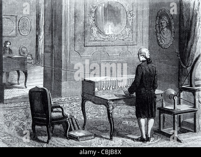 Georges-Louis Le Sage (1724-1803). 1868 illustration of the Swiss ...