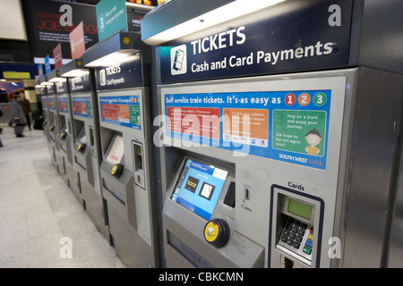 automatic train ticket machines at waterloo rail station london england ...