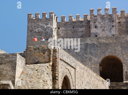 Tarifa Spain the Castillo de Guzman castle dominates the sea front of ...