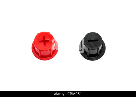 Battery Red positive and Black negative Stock Photo - Alamy