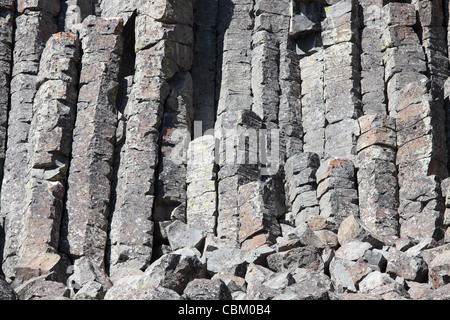 Basalt Columns formed by cooling lava, Sheepeater Cliffs, Yellowstone ...