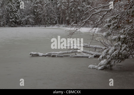 A picture of an ice and snow covered Wisconsin River Flowage after a ...