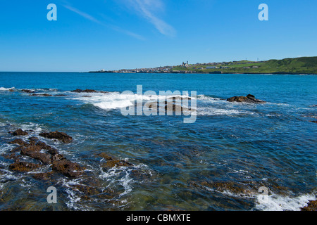 Banff Bay looking towards Macduff, Moray Firth, Scotland Stock Photo ...