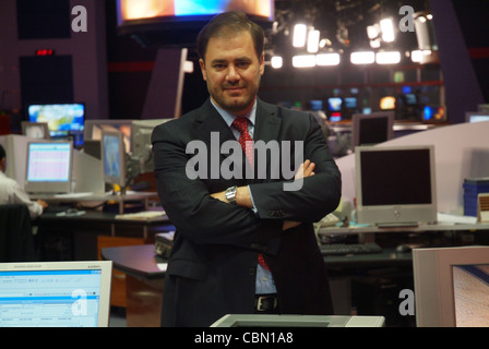 Al Jazeera Television Managing Editor Waddah Khanfar in the newsroom ...