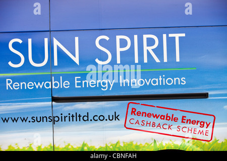 A solar panel company van Stock Photo - Alamy