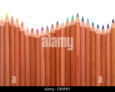 crayons isolated / Color pencils or wood crayons isolated on white ...