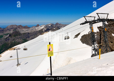The Ice Flyer Chair Lift on Mount Titlis, Swiss Alps Stock Photo - Alamy