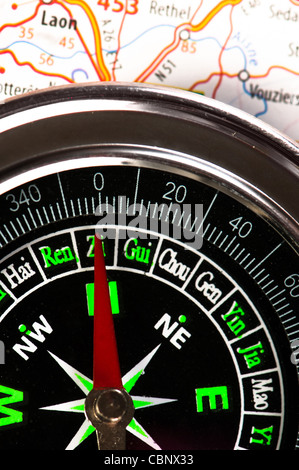 A compass on the map of the European continent Stock Photo - Alamy