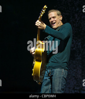 Bryan Adams performing at the Cardiff Motorpoint Arena during his ...